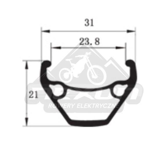 Obręcz do roweru elektrycznego Premium P23 36H 20", 24", 26", 27,5", 28/29" Czarna | Nexun.pl